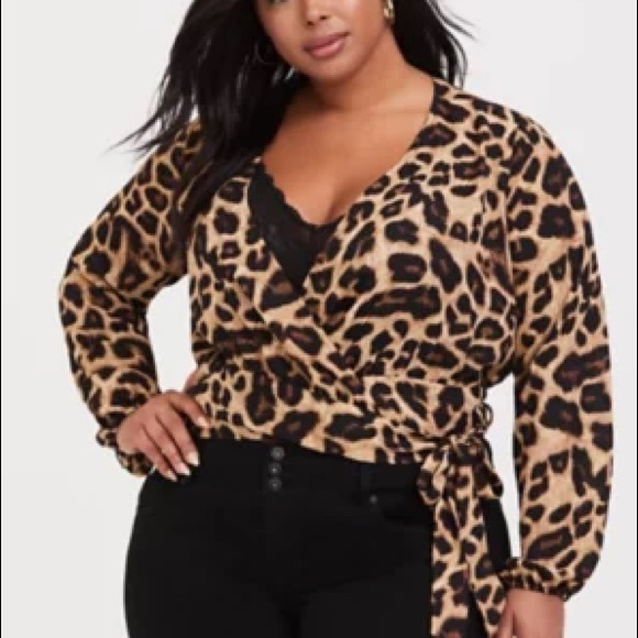 torrid | Tops | Leopard Wrap Blouse Torrid Size | Poshmark